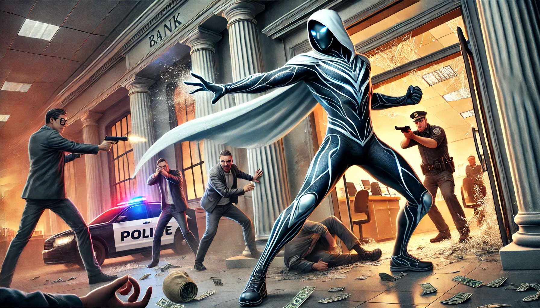 Superhero Stopping Robbery – MoriiHub